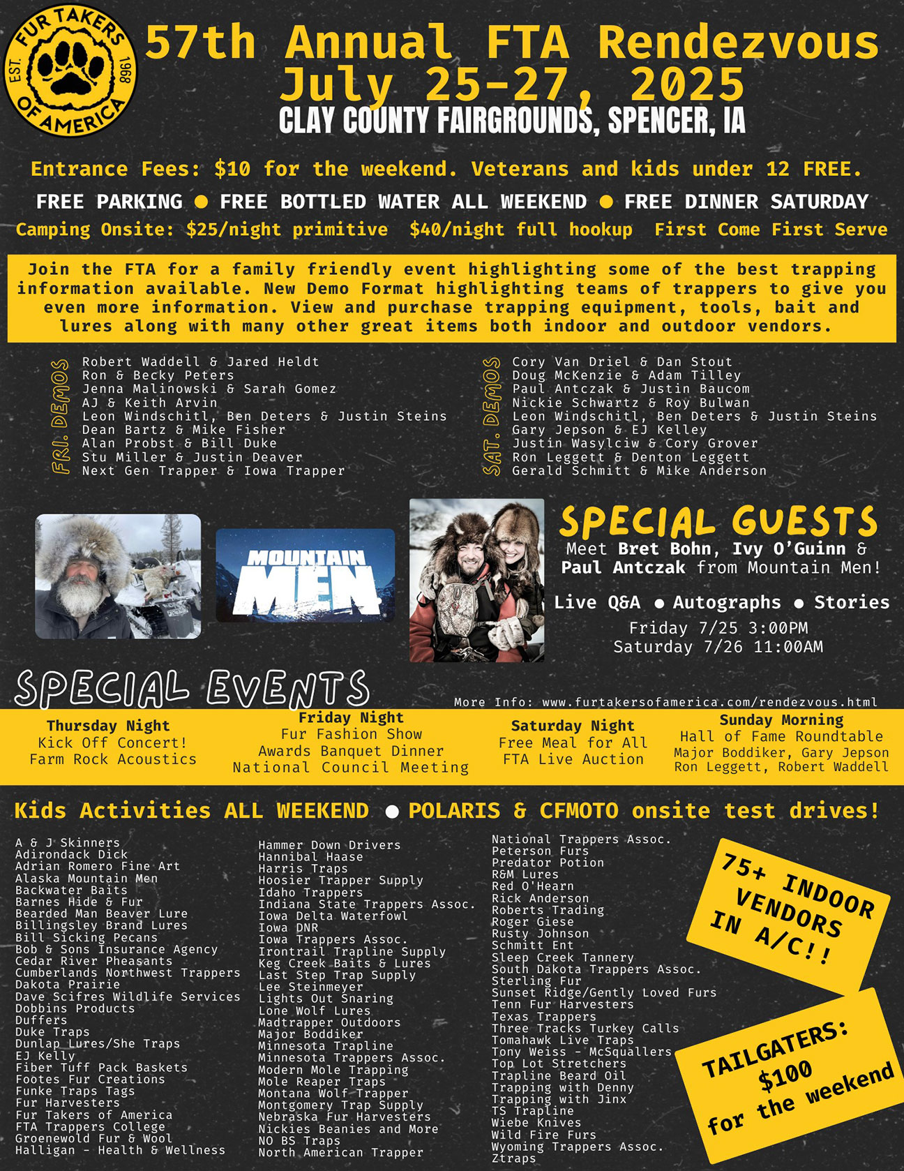 Fur Takers of America Rendezvous coming to Spencer July 25-27 ...